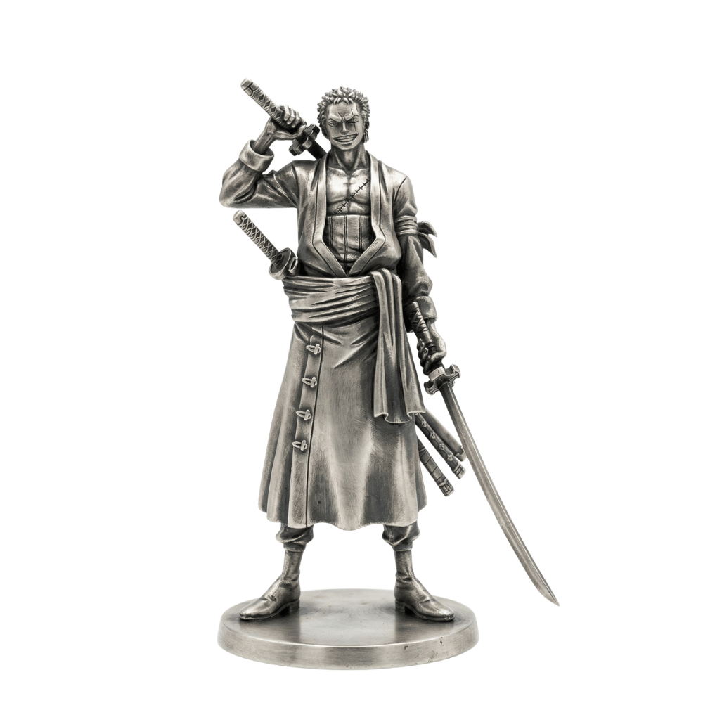 Zoro Hand Poured Real Silver Statue | Custom Made In The USA